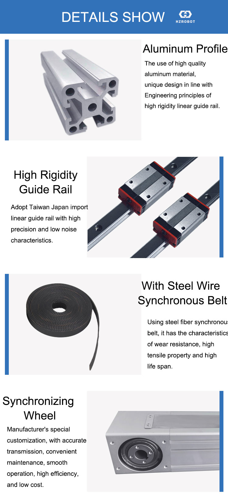 High Speed Full Enclosed European Standard Belt Driven Linear Stages, Motorized Linear Module ...
