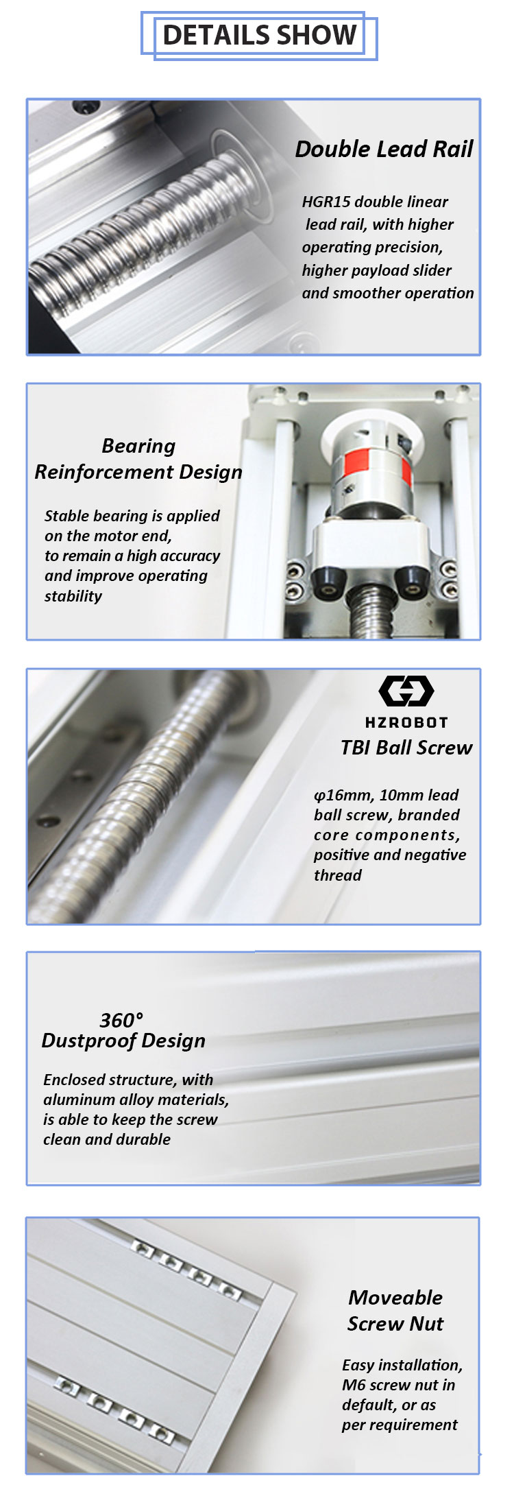 Full Enclosed High Accuracy Ball Screw Driven Linear Stages, Linear Motion Linear Module ...